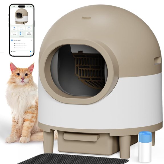 CATLK Automatic Self-Cleaning Cat Litter Box, 100L Cat Litter Box for ...