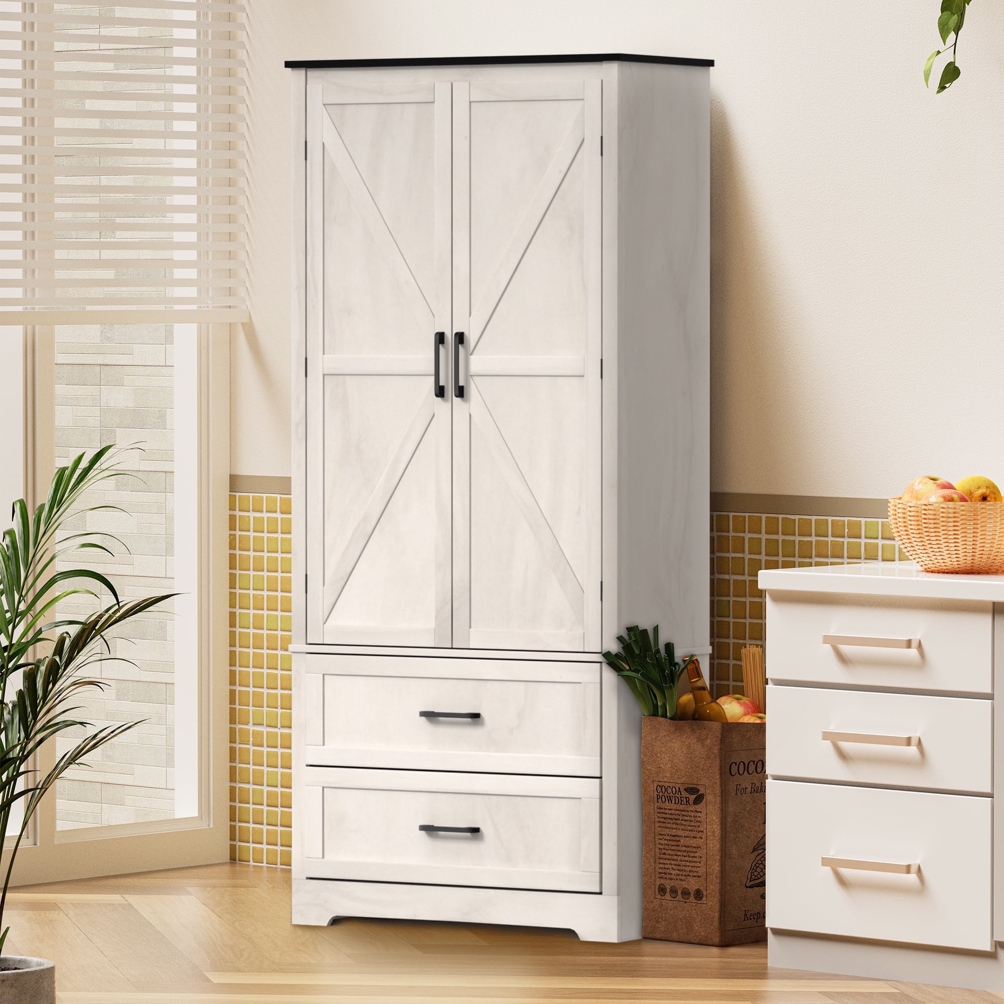 CATMIX 31" x70" Pantry,Tall Kitchen Storage Cabinet with 2 Doors and 2 ...