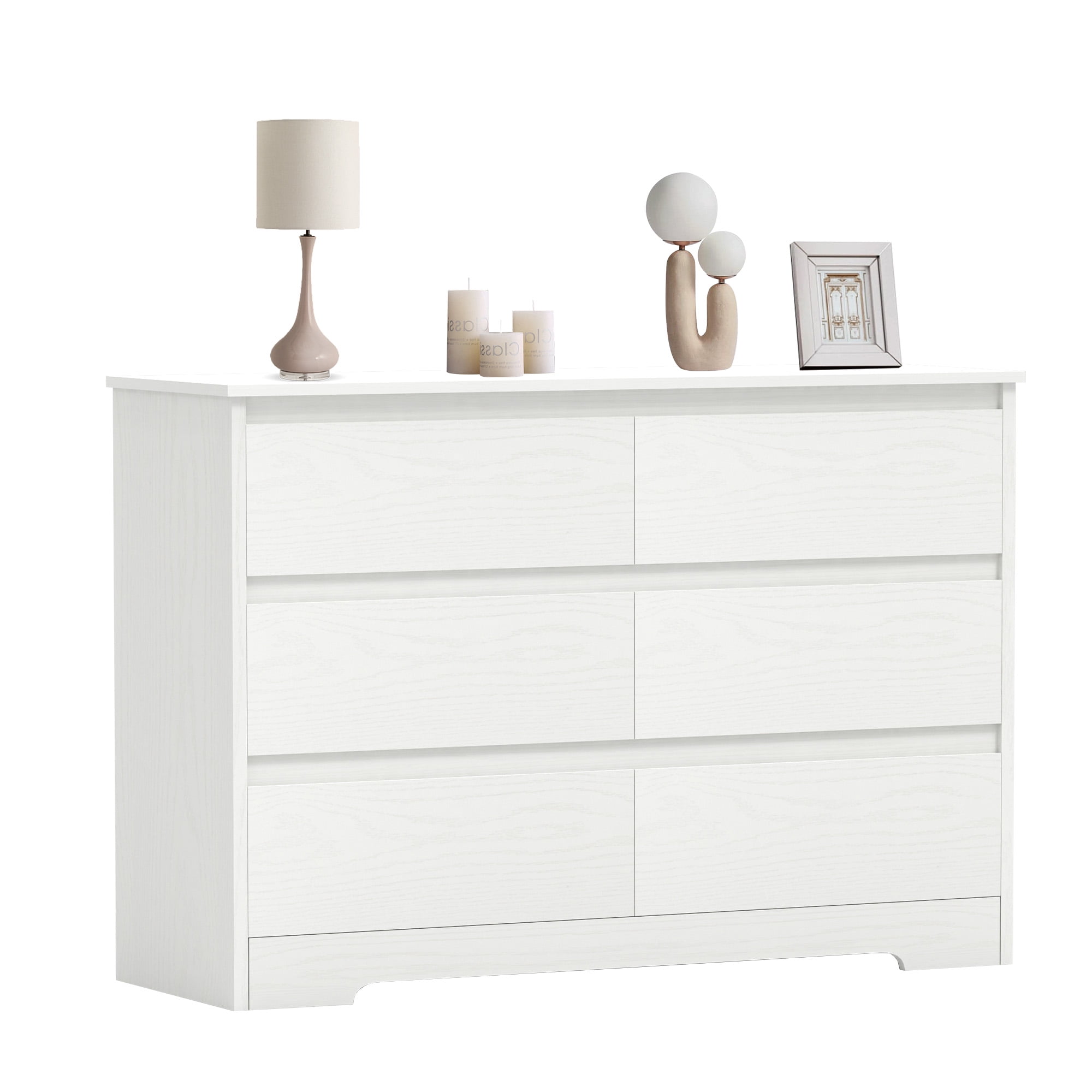 CATMIX White Dresser for Bedroom with 6 Drawers, Large Chests of ...
