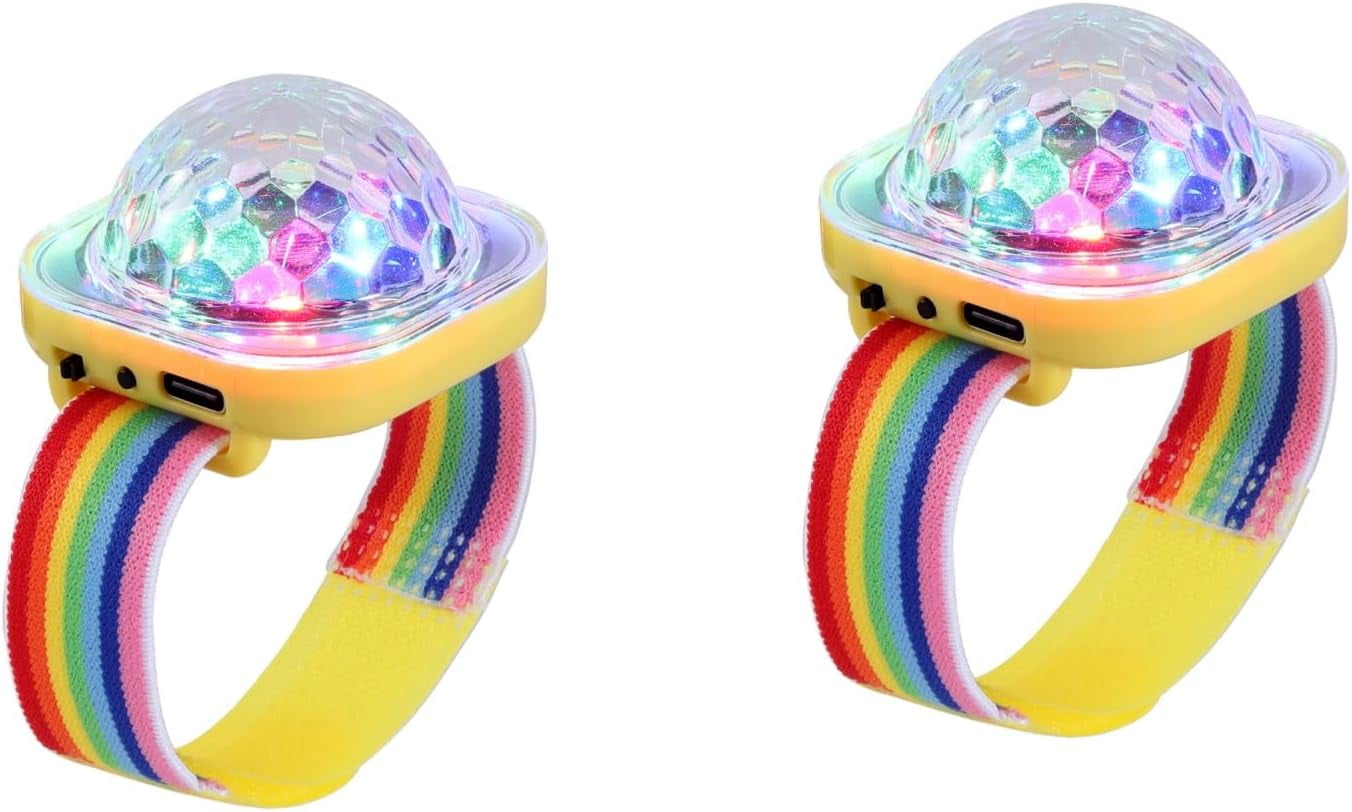 CATPAN 2 Pack Disco Ball Light, Wearable Mini Portable LED Lamp Night ...