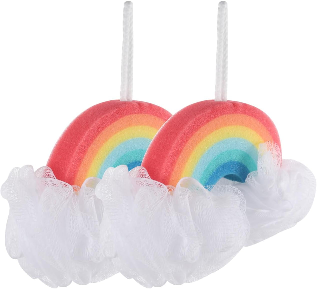 CATPAN 2pcs Rainbow Bath Sponge, Bathing Loofahs,Exfoliating Sponge ...