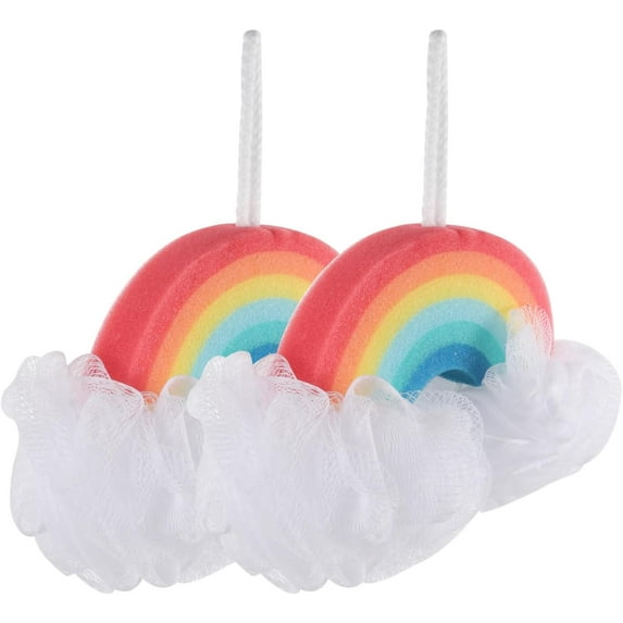 CATPAN 2pcs Rainbow Bath Sponge, Bathing Loofahs,Exfoliating Sponge ...