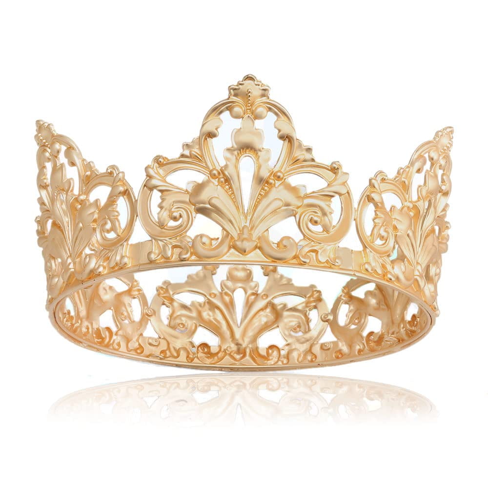 CATPAN Alloy King Queen Royal Full Round Crown Wedding Tiara Headbands ...