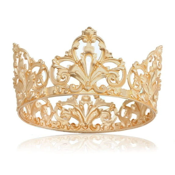 CATPAN Alloy King Queen Royal Full Round Crown Wedding Tiara Headbands ...