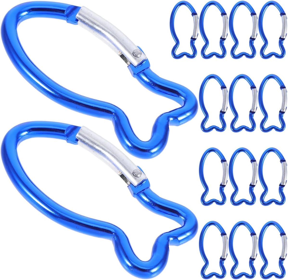 CATPAN Fish Shape Carabiner Clips 15Pcs Mini Quick Release Snap Hooks ...
