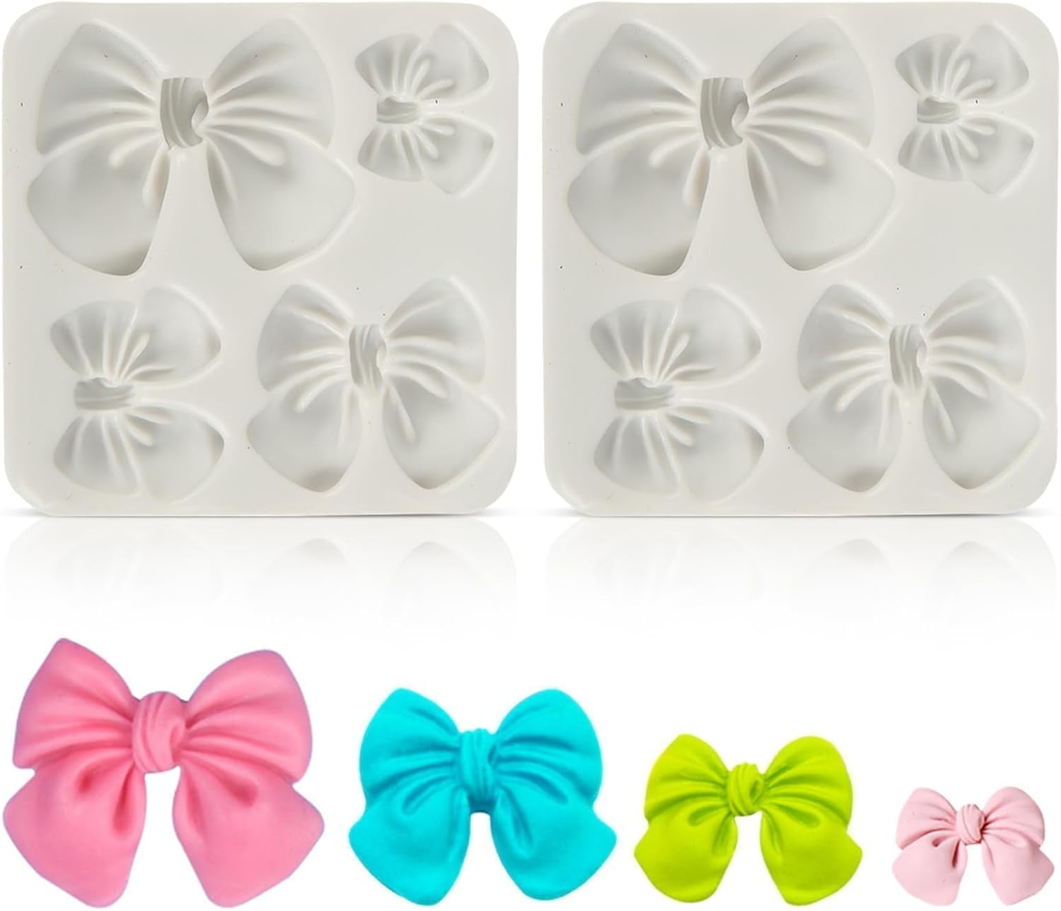 CATPAN Fondant Bow Molds, 2 Pcs Mini Bow Silicone Fondant Molds Bow ...
