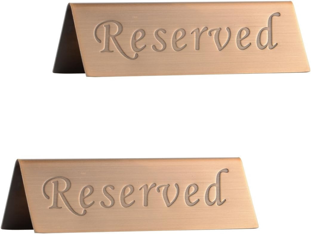 CATPAN Reserved Sign - Brushed Stainless Steel Free Standing Table Top ...