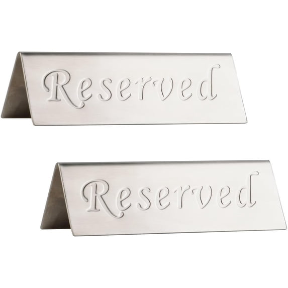 CATPAN Reserved Sign - Brushed Stainless Steel Free Standing Table Top ...