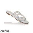 CATRINA Women's Rhinestone Flat Sandals, Sparkly Open Toe Slip-On Thong ...