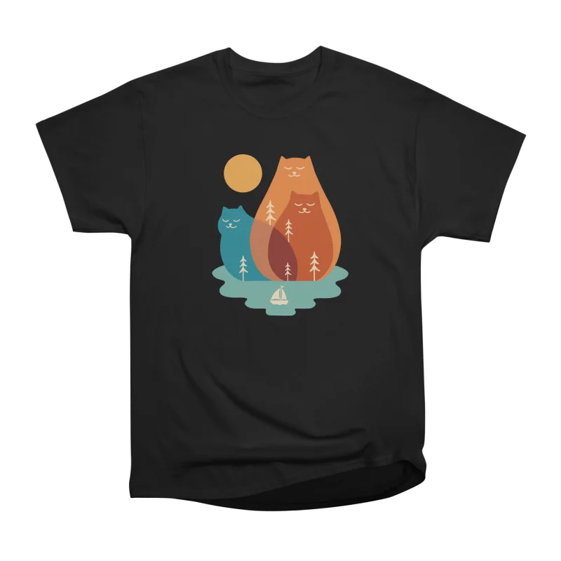 CATS MOUNTAINS SHAPE T-Shirt Tee Gift For Him Merch For Her Apparel For ...