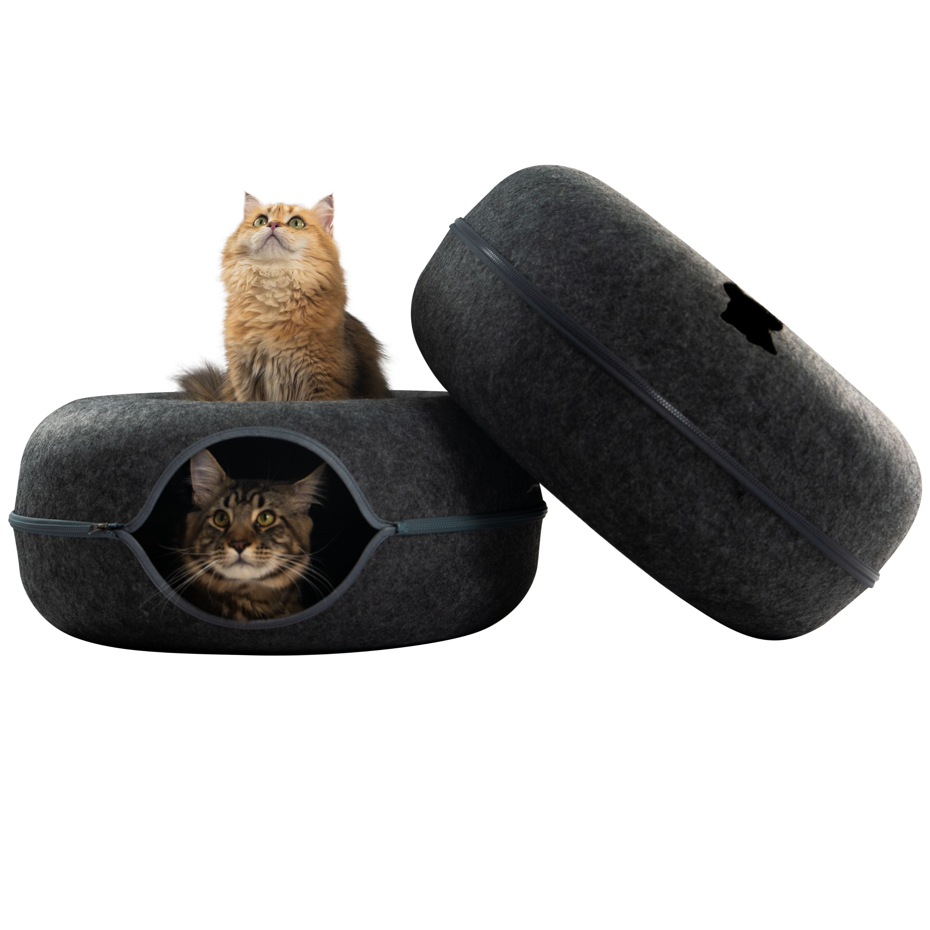 CATTASAURUS Peekaboo Cat Cave for Multiple & Large Cats Up to 30-45 Lbs ...