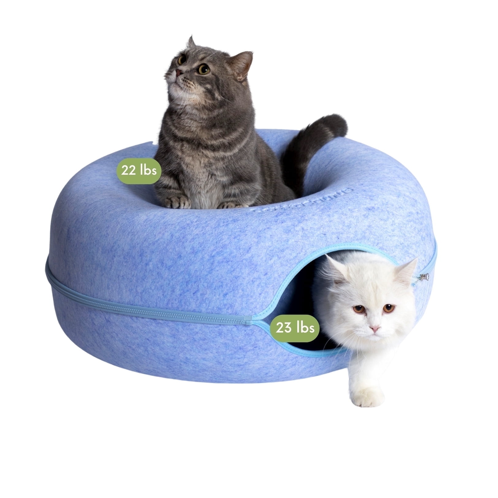 Cattasaurus Peekaboo Cat Cave Tunnel Bed Large for Cats up to 30 lbs ...