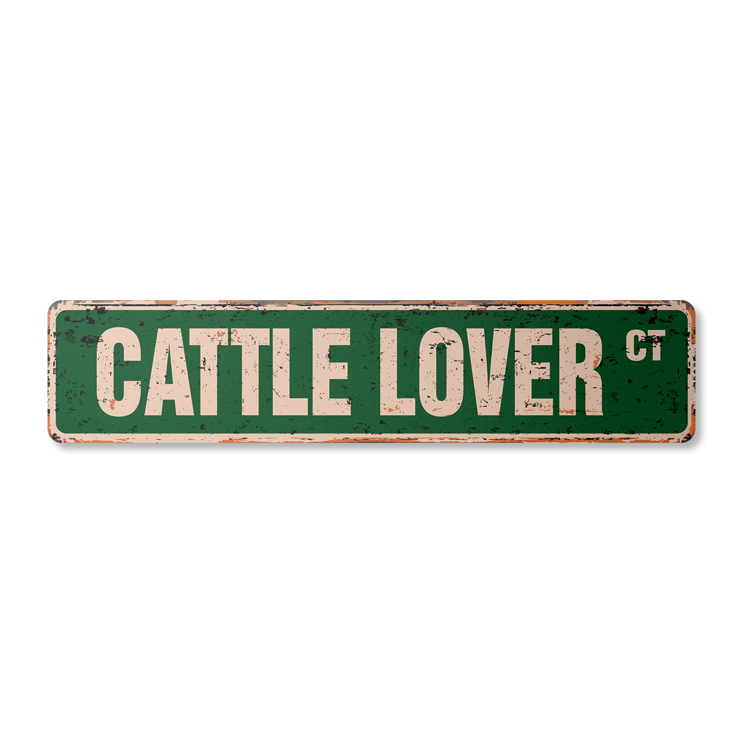 CATTLE LOVER Vintage Aluminum Street Sign heard cow cowboy cowgirl ...