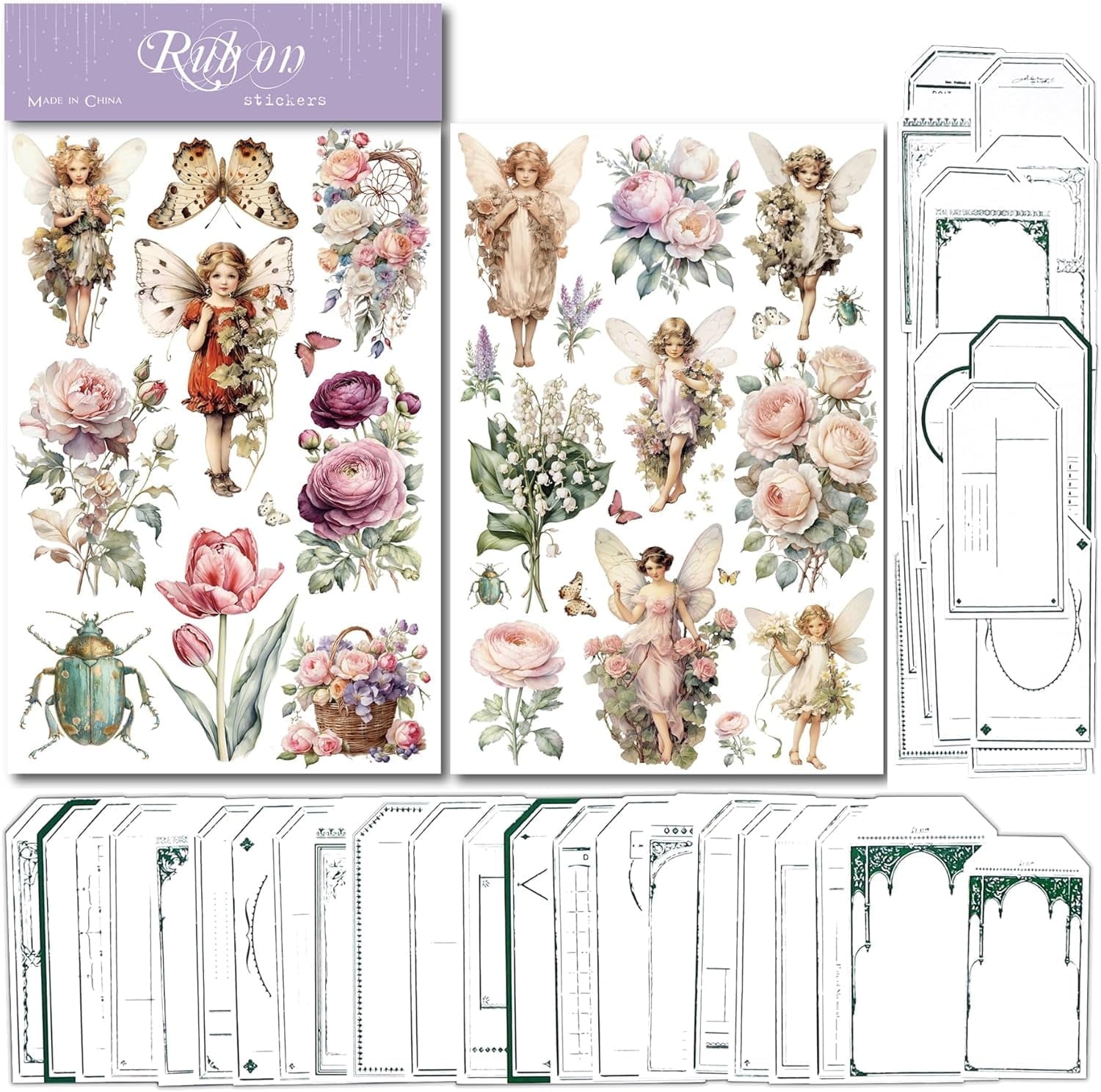 CATaireen Rub on Transfer Stickers Fit Paper Wood Fabric Fairy Elements ...