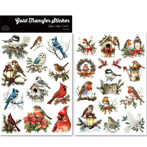 CATaireen Vintage UV-DTF Cold Transfer Stickers Crystal Rub On Decals ...