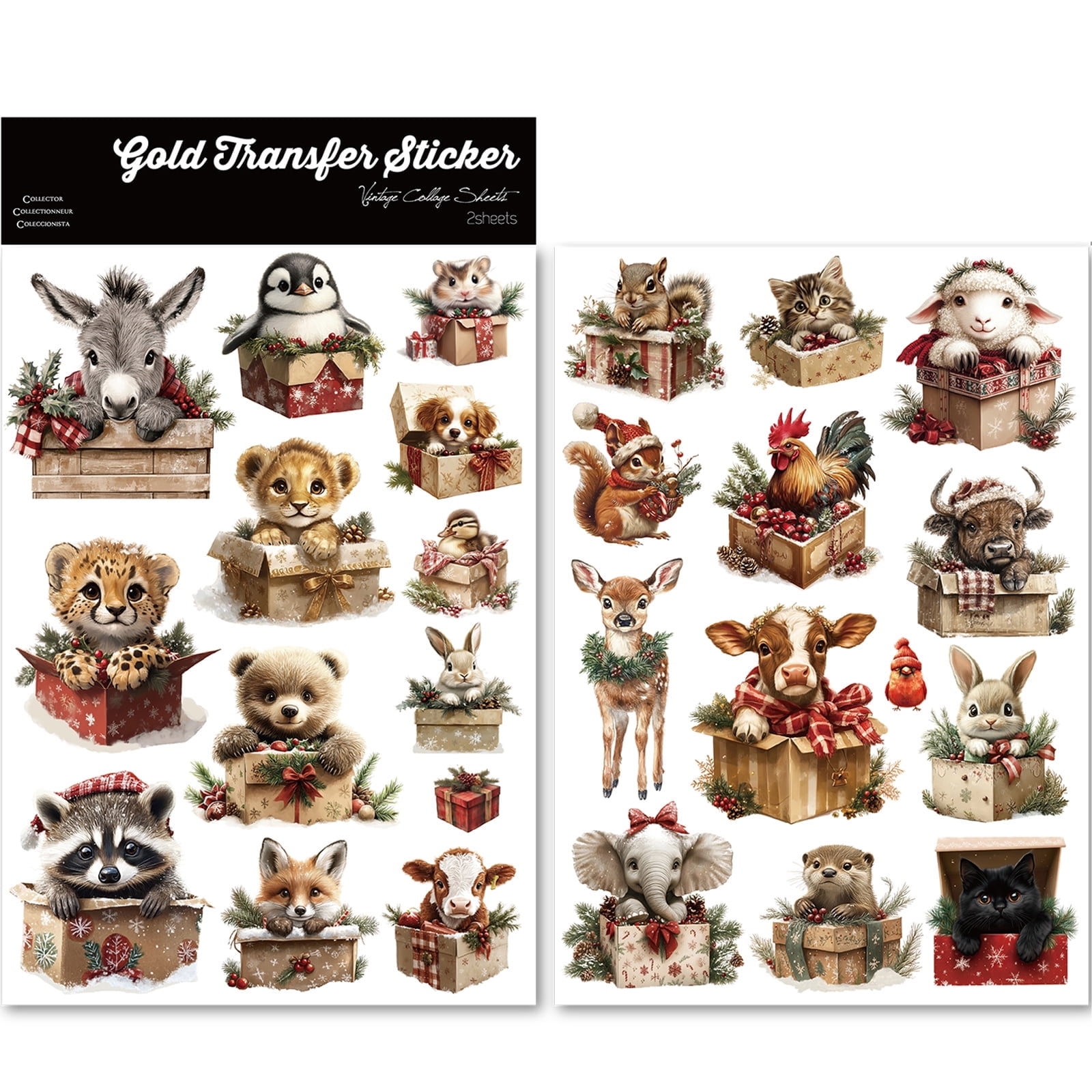 CATaireen Vintage UV-DTF Cold Transfer Stickers Crystal Rub On Decals ...