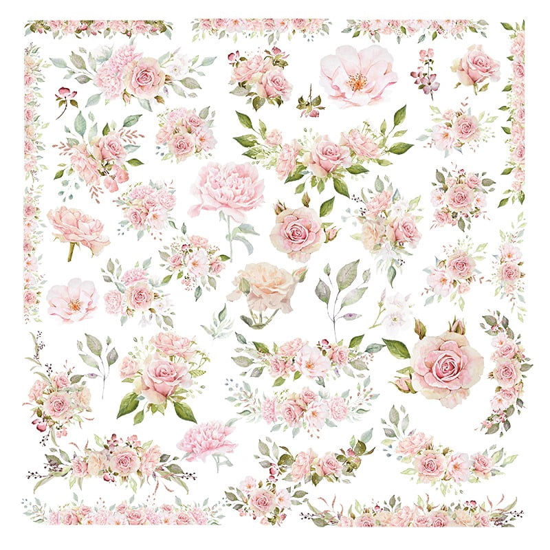 CATaireen Vintage Vellum Stickers Floral Plants Elements Scrapbooking ...