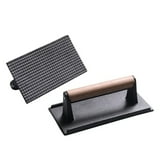 CAURHQSX 1pc Cast iron Rectangular Meat Press Round Heavy-Duty Steak ...