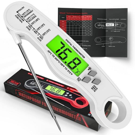 CAURHQSX Meat Thermometer Digital - Instant Read Waterproof Food ...