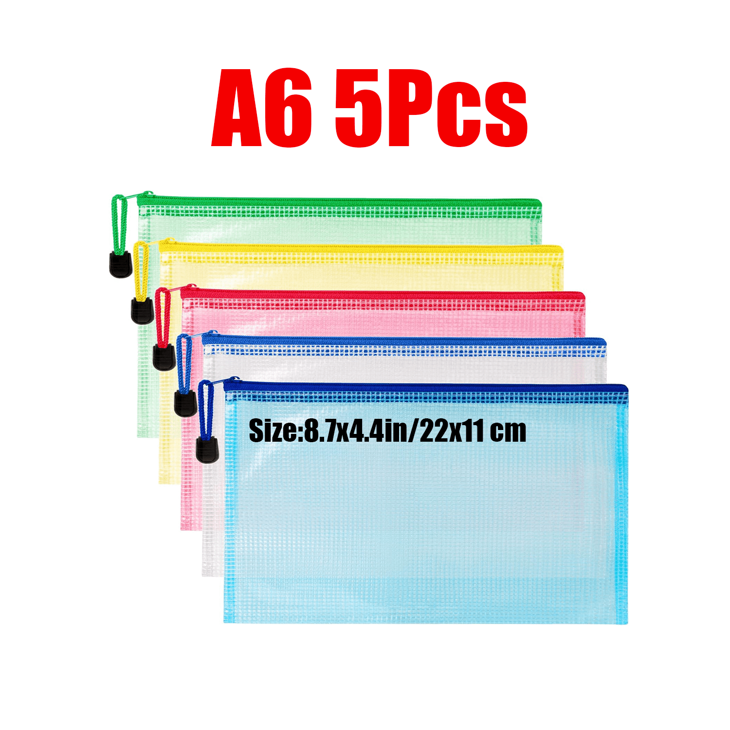 CAURHQSX Zipper Documents Bag A4/A5 Plastic Folders A3 Transparent ...