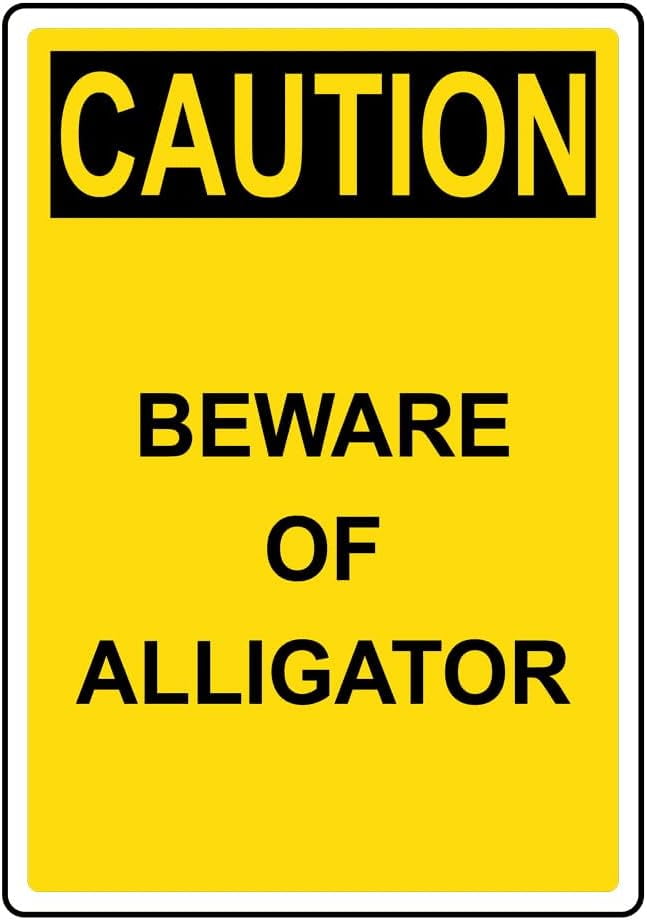 CAUTION Beware Of Alligator Sign Signs Style Caution Metal Tin Sign ...