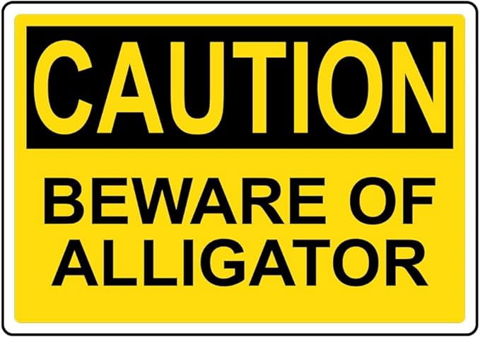 CAUTION Beware Of Alligator Sign Signs Style Caution Metal Tin Sign ...