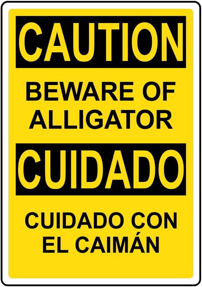 CAUTION Beware Of Alligator Sign Signs Style Caution Metal Tin Sign ...