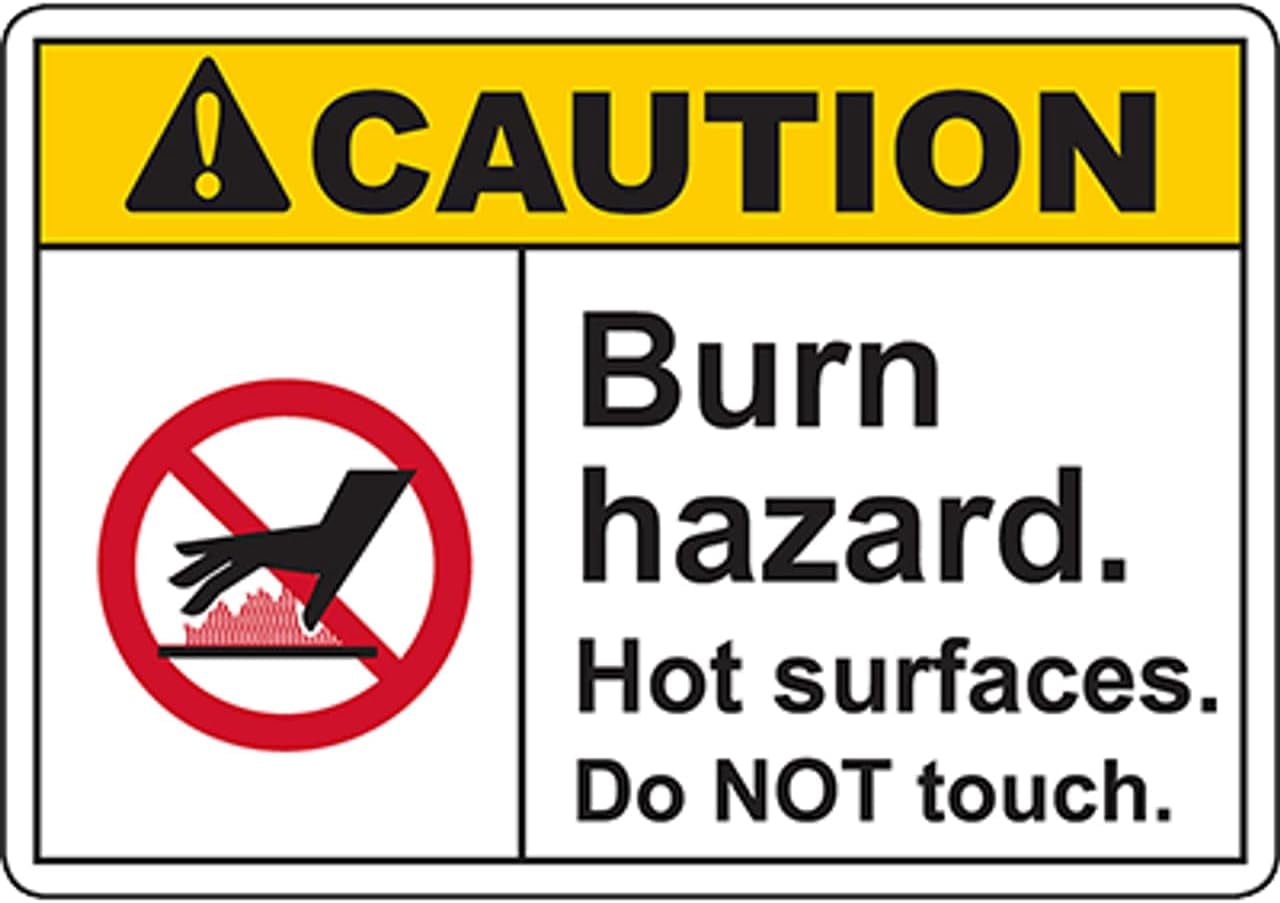 CAUTION Burn Hazard Hot surfaces Sign Safety Signs Caution Signs 8x12 ...