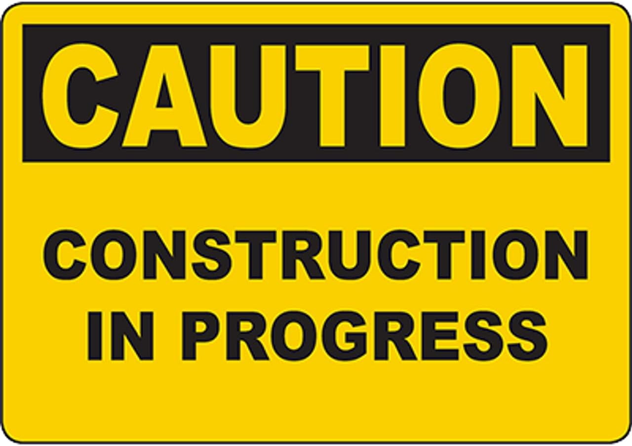 CAUTION Construction In Progress Sign Safety Signs Caution Signs 8x12 ...