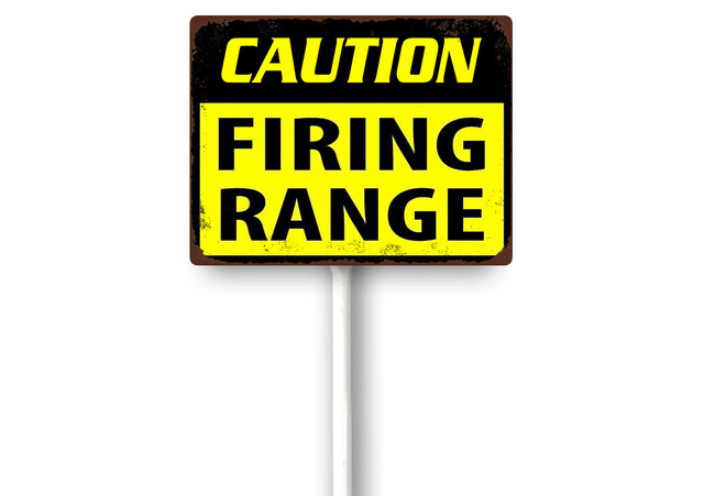 CAUTION FIRING RANGE YELLOW Yard Sign Road Sign Metal Sign for Outdoor ...