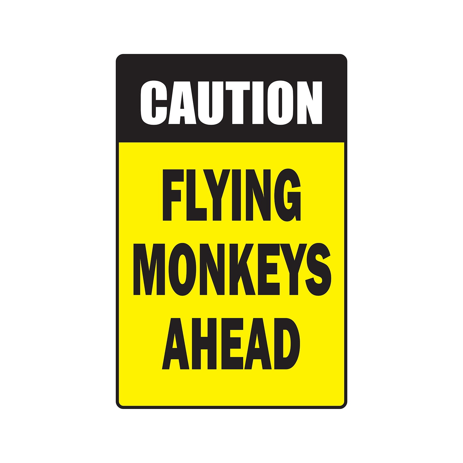 CAUTION FLYING MONKEYS AHEAD Aluminum Sign animalparking | Indoor ...