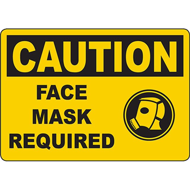 CAUTION Face Mask Required Sign Safety Signs Caution Signs 8x12 Inch ...