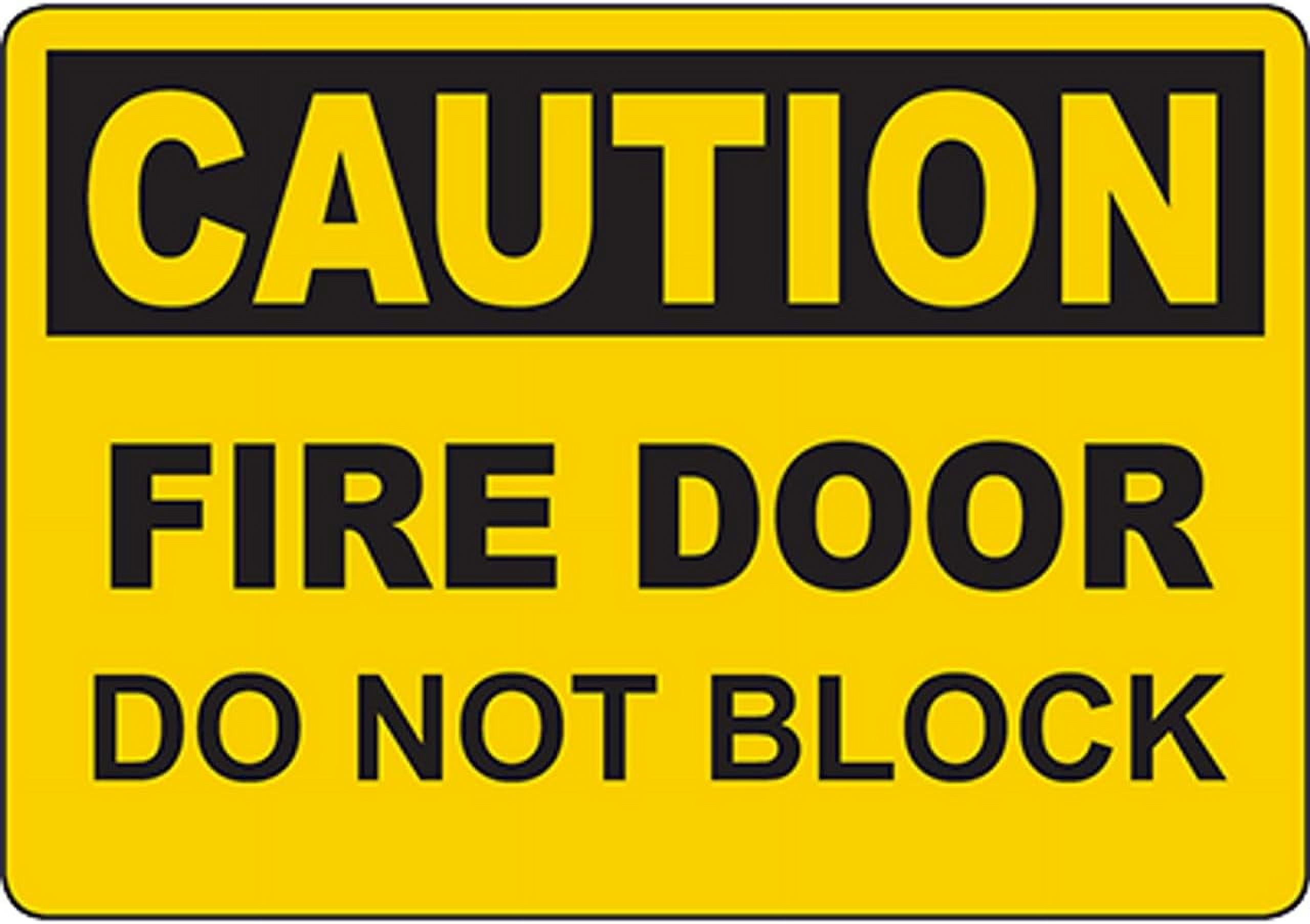 CAUTION Fire Door Do Not Block Sign Safety Signs Caution Signs 8x12 ...