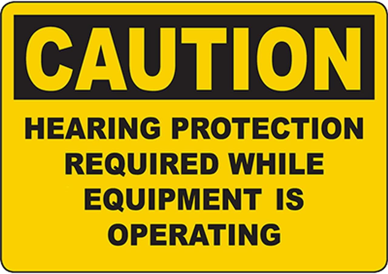 CAUTION Hearing Protection Required Sign Safety Signs Caution Signs ...