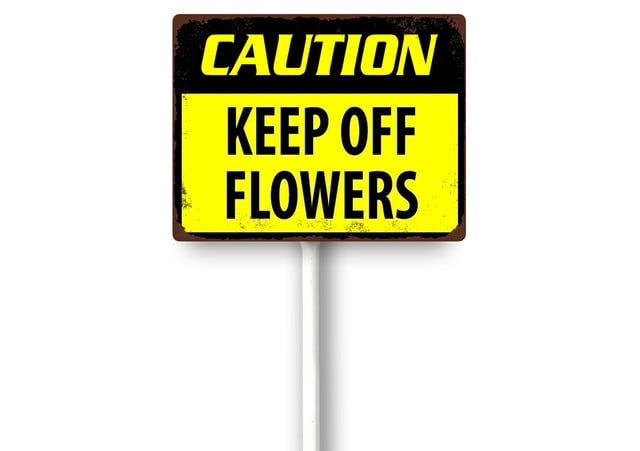 CAUTION KEEP OFF FLOWERS YELLOW Yard Sign Road Sign Metal Sign for ...