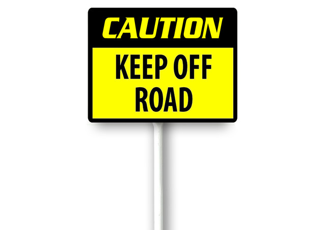 CAUTION KEEP OFF ROAD YELLOW Yard Sign ROAD SIGN with Stake 8" x 12 ...