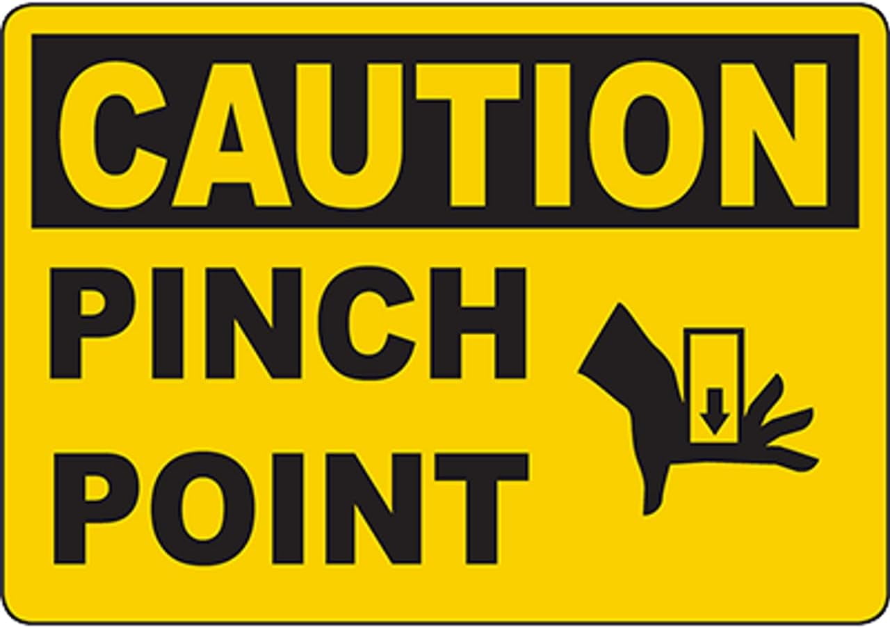 CAUTION Pinch Point Sign Safety Signs Caution Signs 8x12 Inch Notice ...