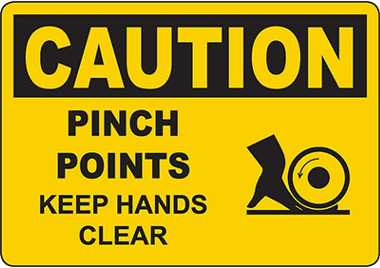 CAUTION Pinch Points Keep Hands Clear Sign Safety Signs Caution Signs ...