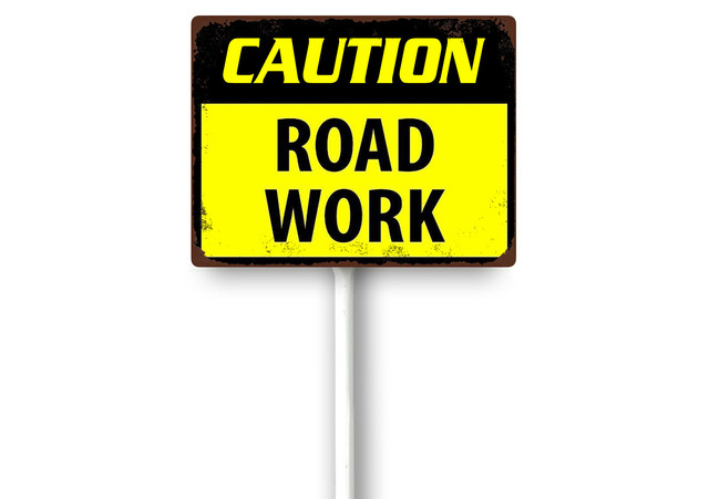 CAUTION ROAD WORK YELLOW Yard Sign Road Sign Metal Sign for Outdoor 8 x ...