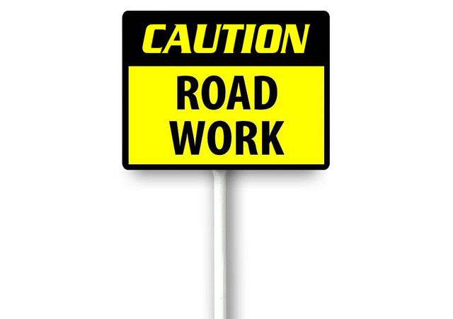 CAUTION ROAD WORK YELLOW Yard Sign ROAD SIGN with Stake 8" x 12" LAWN ...