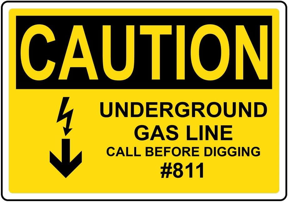 CAUTION Underground Gas Line Call Sign With Symbol Buried Cable Markers ...
