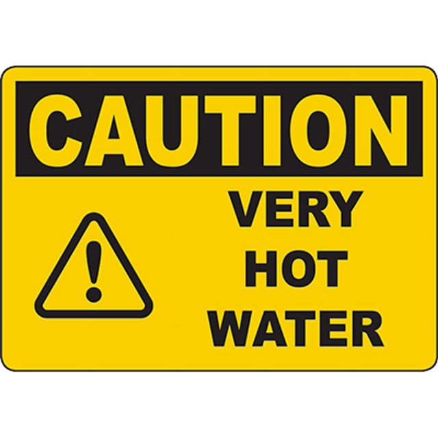 CAUTION Very Hot Water Sign Safety Signs Caution Signs 8x12 Inch Notice ...
