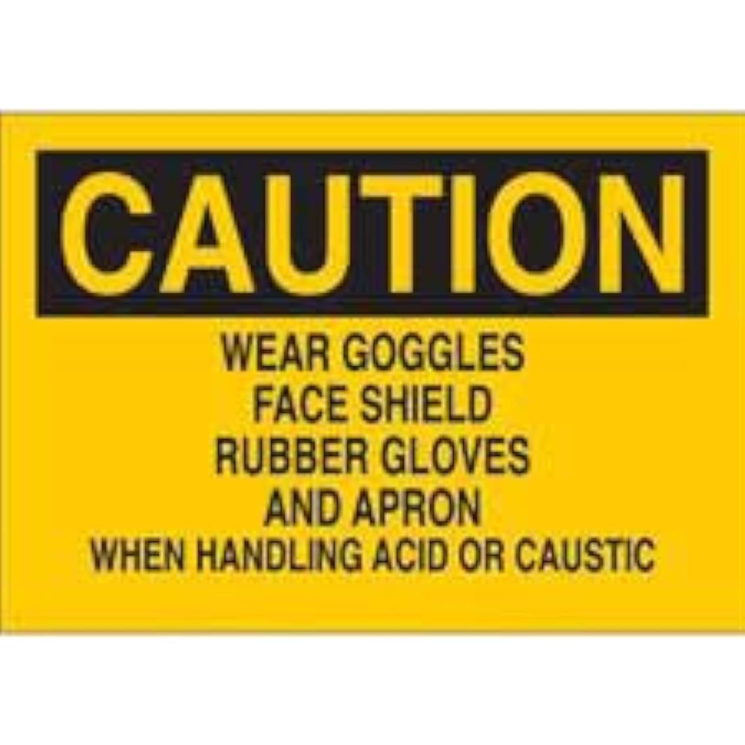 CAUTION - Wear Goggles, Face Shield, Rubber Gloves And Apron When ...