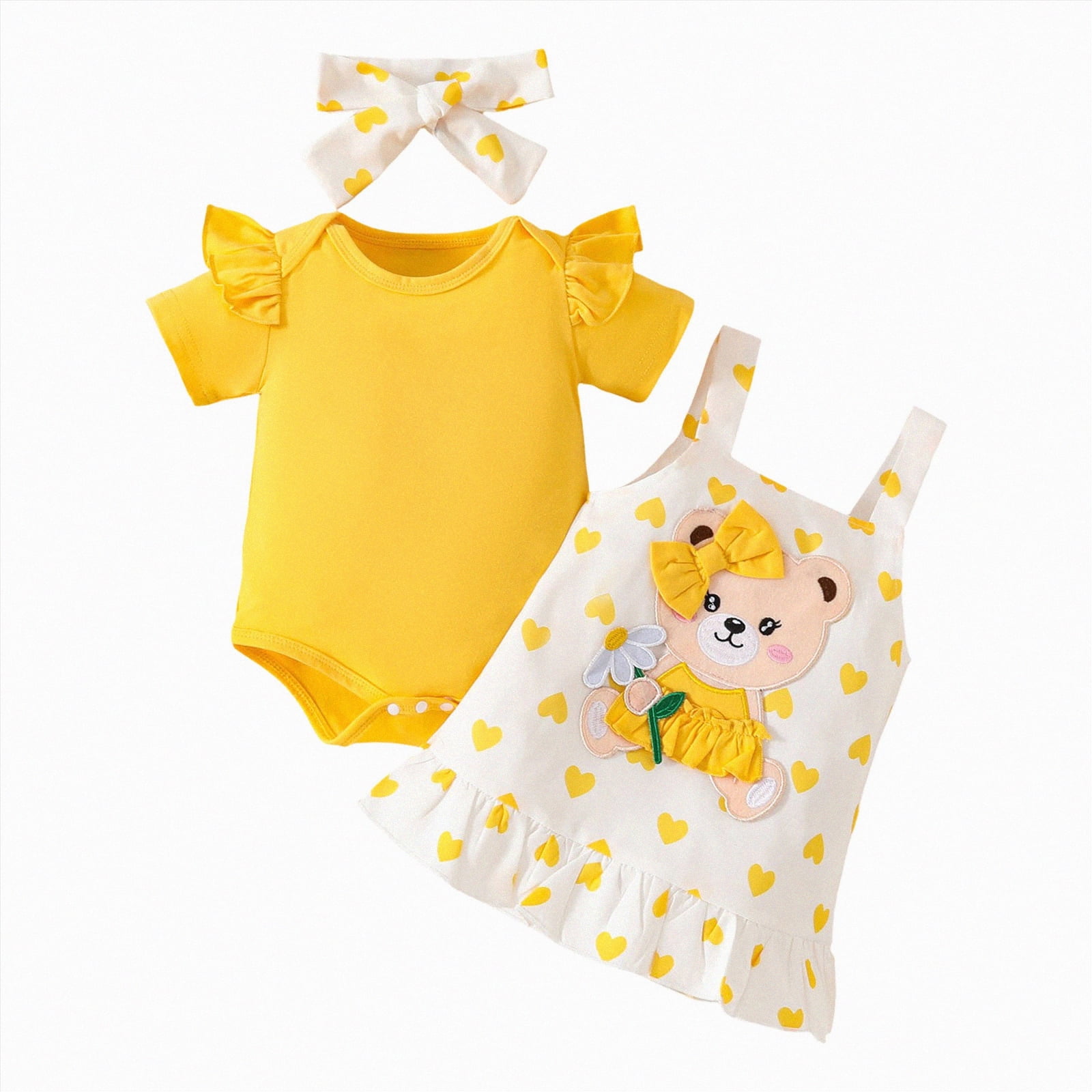 CAUYDY 0M 3M 6M Newborn Baby Girl Outfit 9M 12M 18M Toddler Fly Sleeve ...