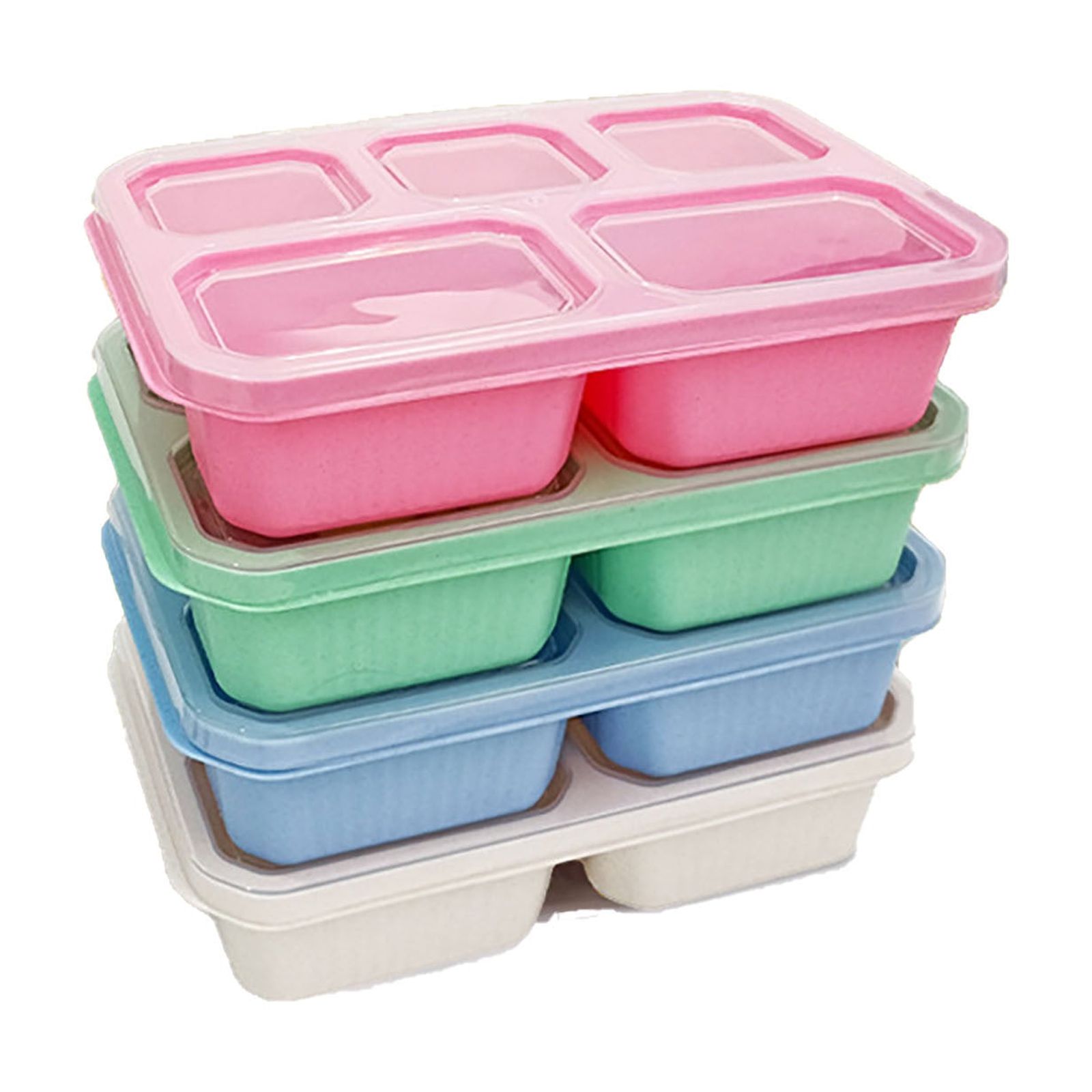 CAUYDY 4 Pack Lunchable Snack Containers For Kids & Adults Reusable 5 ...
