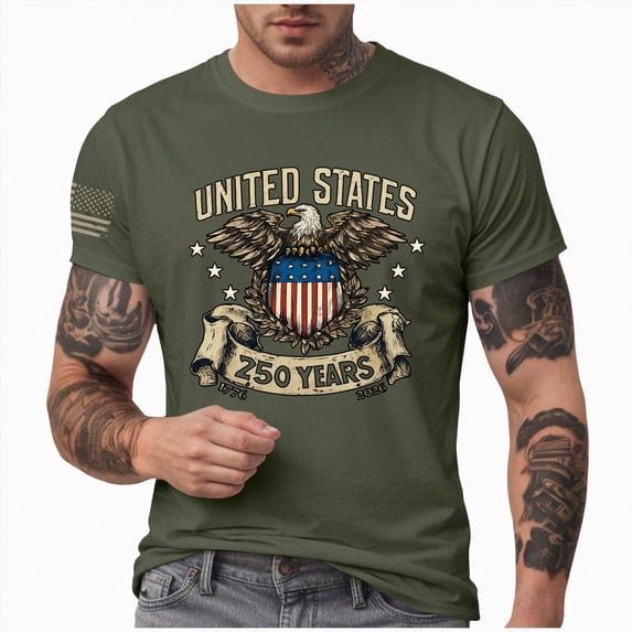 CAUYDY American Flag Shirts for Men USA Patriotic T-Shirt 4th of July ...