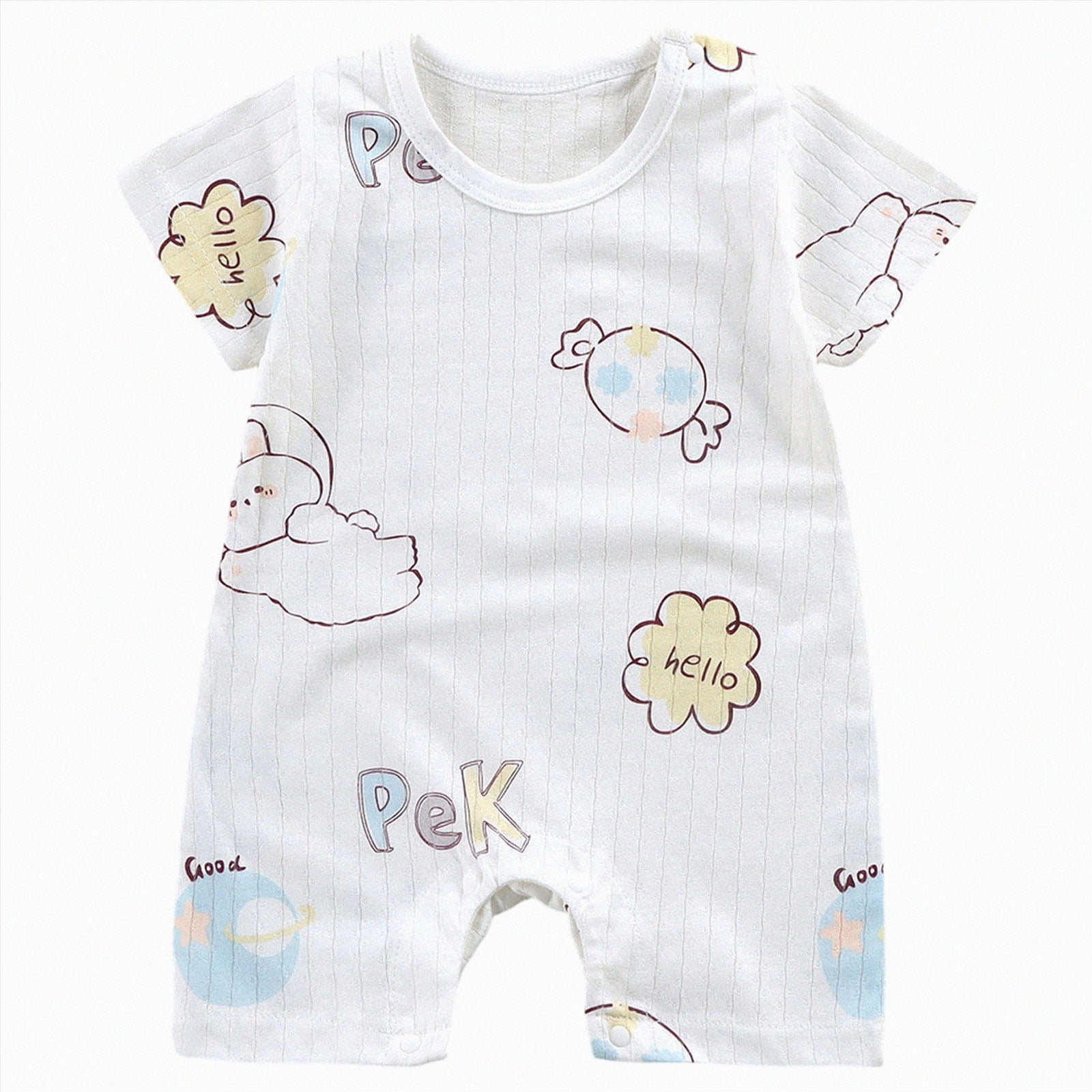 CAUYDY Baby Boy Short Sleeve Rompers-Breathable One-Piece Short Sleeve ...