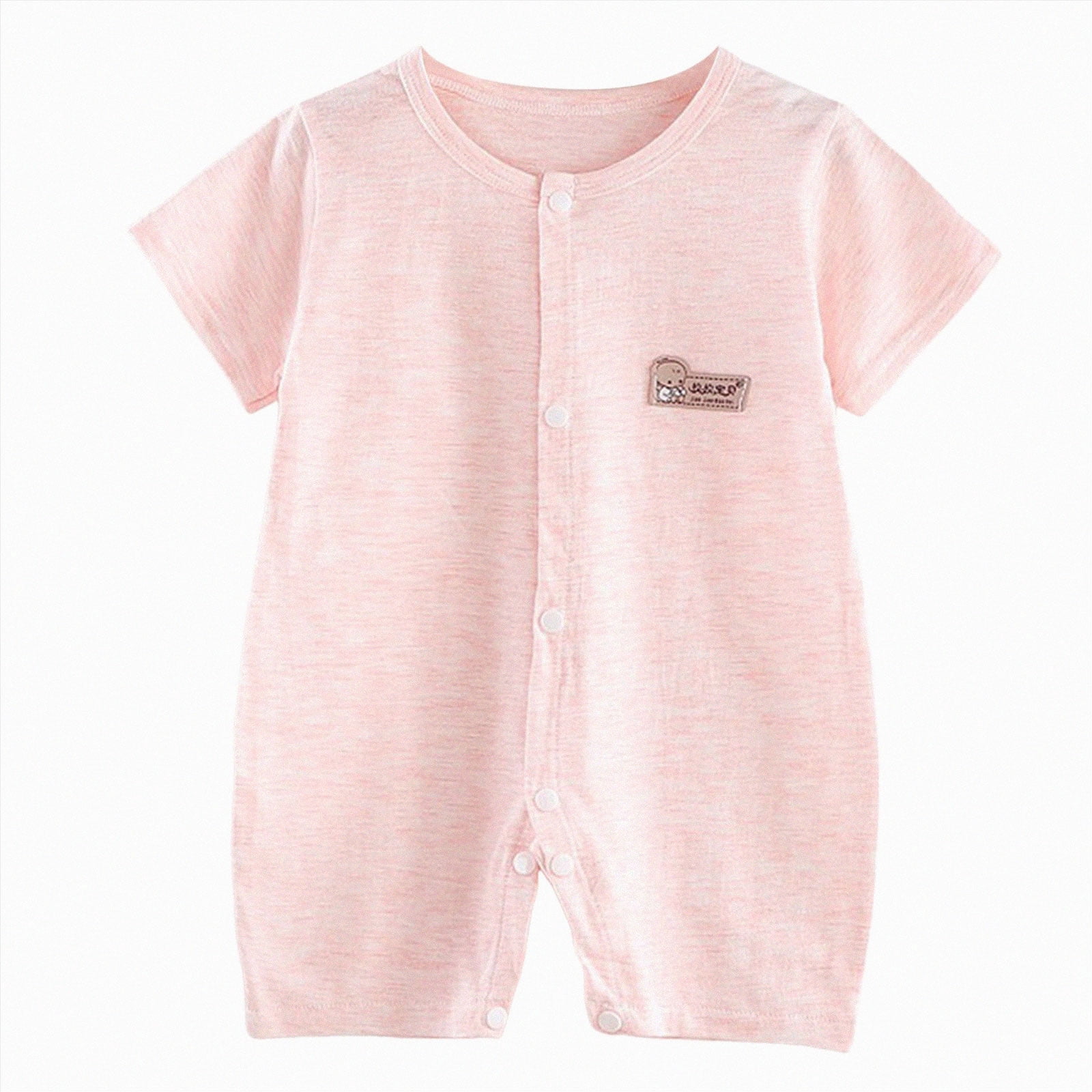 CAUYDY Baby Boy Summer Romper Crew Neck Button Cartoon Print Short ...