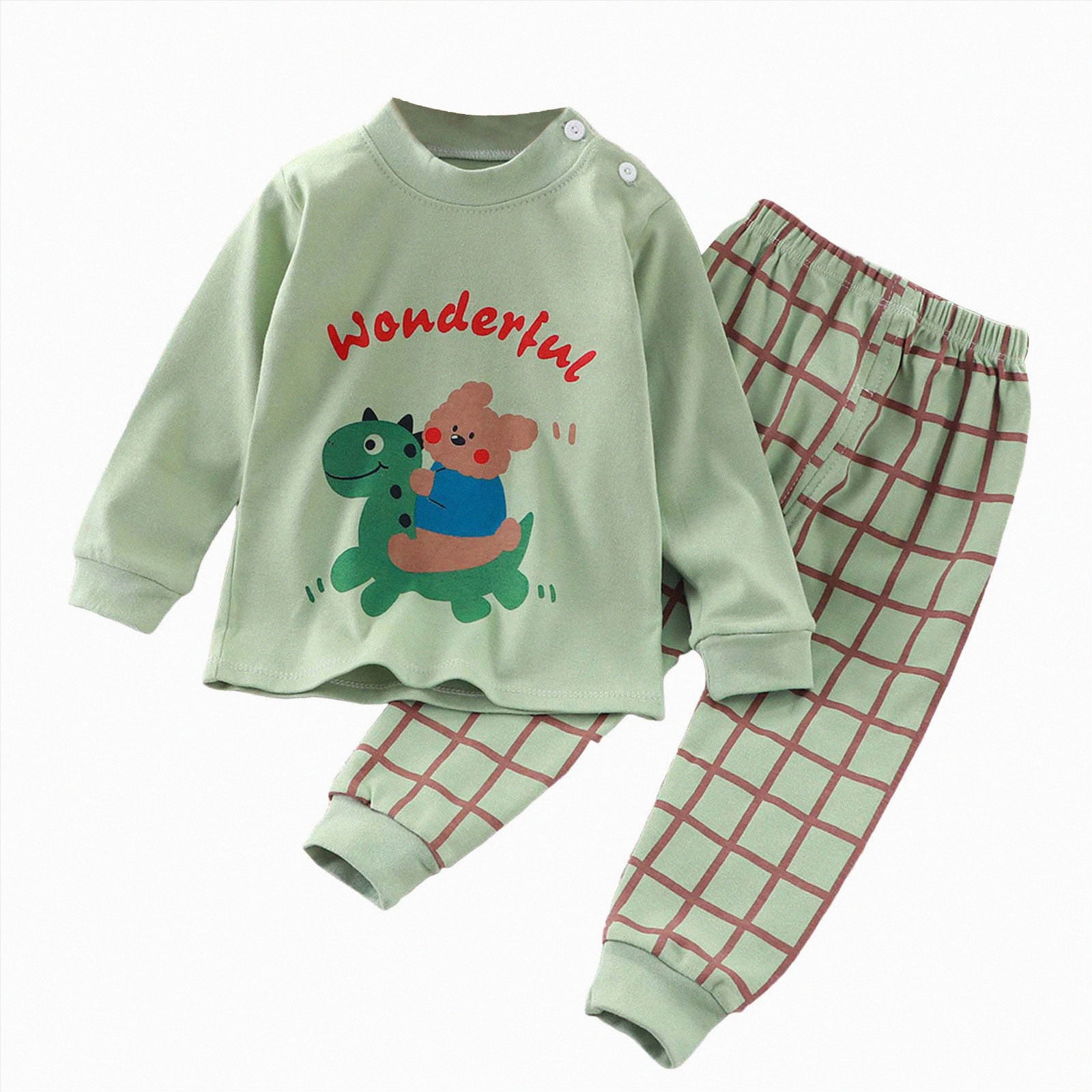 CAUYDY Baby Boys Clothing Little Kids Girls Sleepwear Long Sleeve Shirt ...