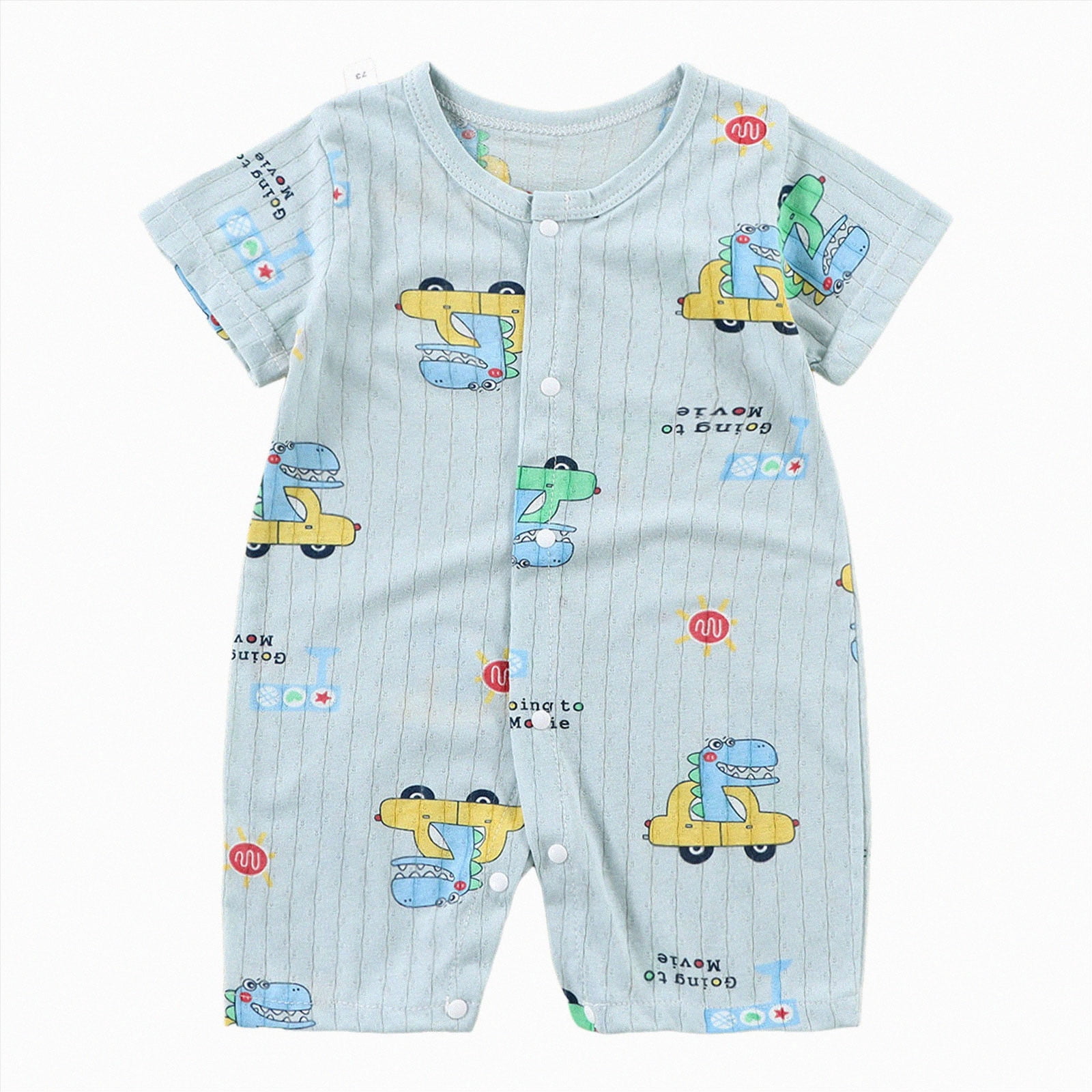 CAUYDY Baby Boys Girls Romper Newborn Cartoon Print Short Sleeve Onesie ...